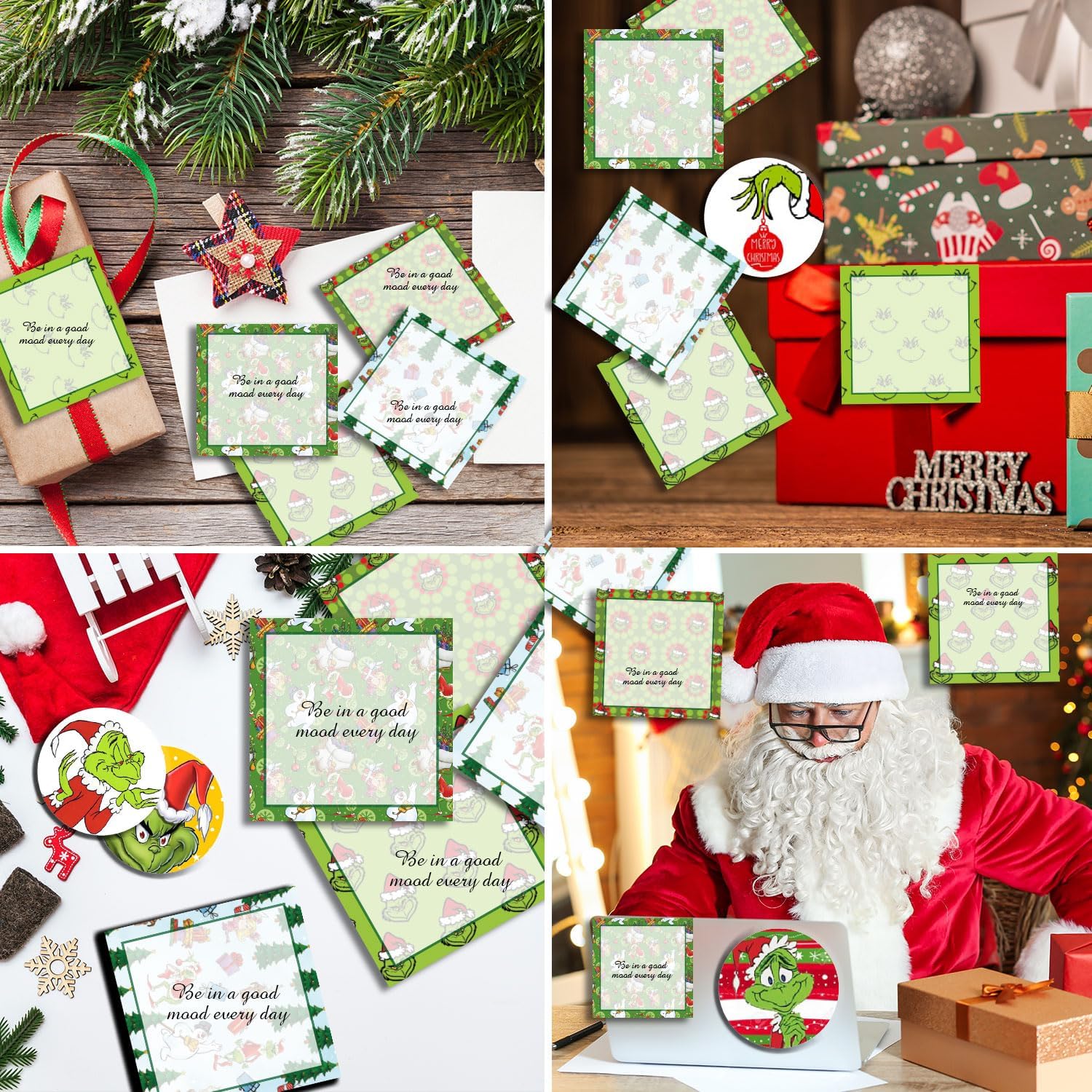 9 Pieces Christmas Sticky Notes Christmas Design Self-Adhesive Note ...