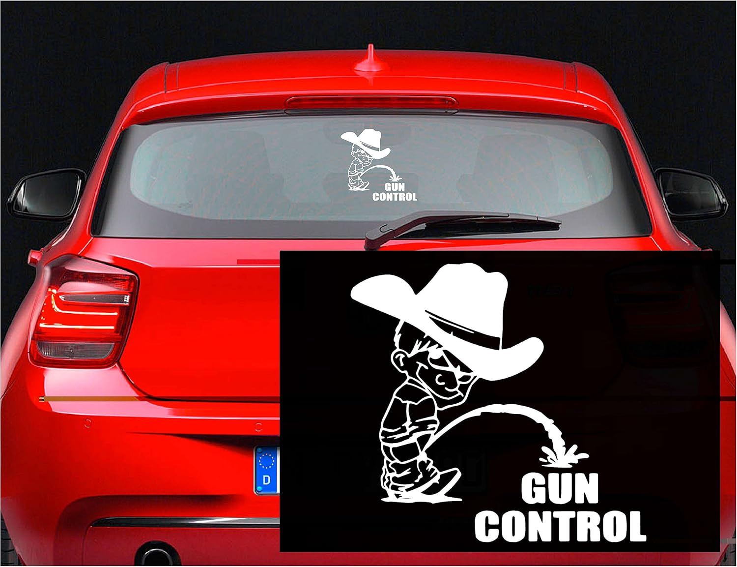 Amazon.com: Cowboy Calvin Piss Pee on Socialist Gun Control Vinyl Decal ...