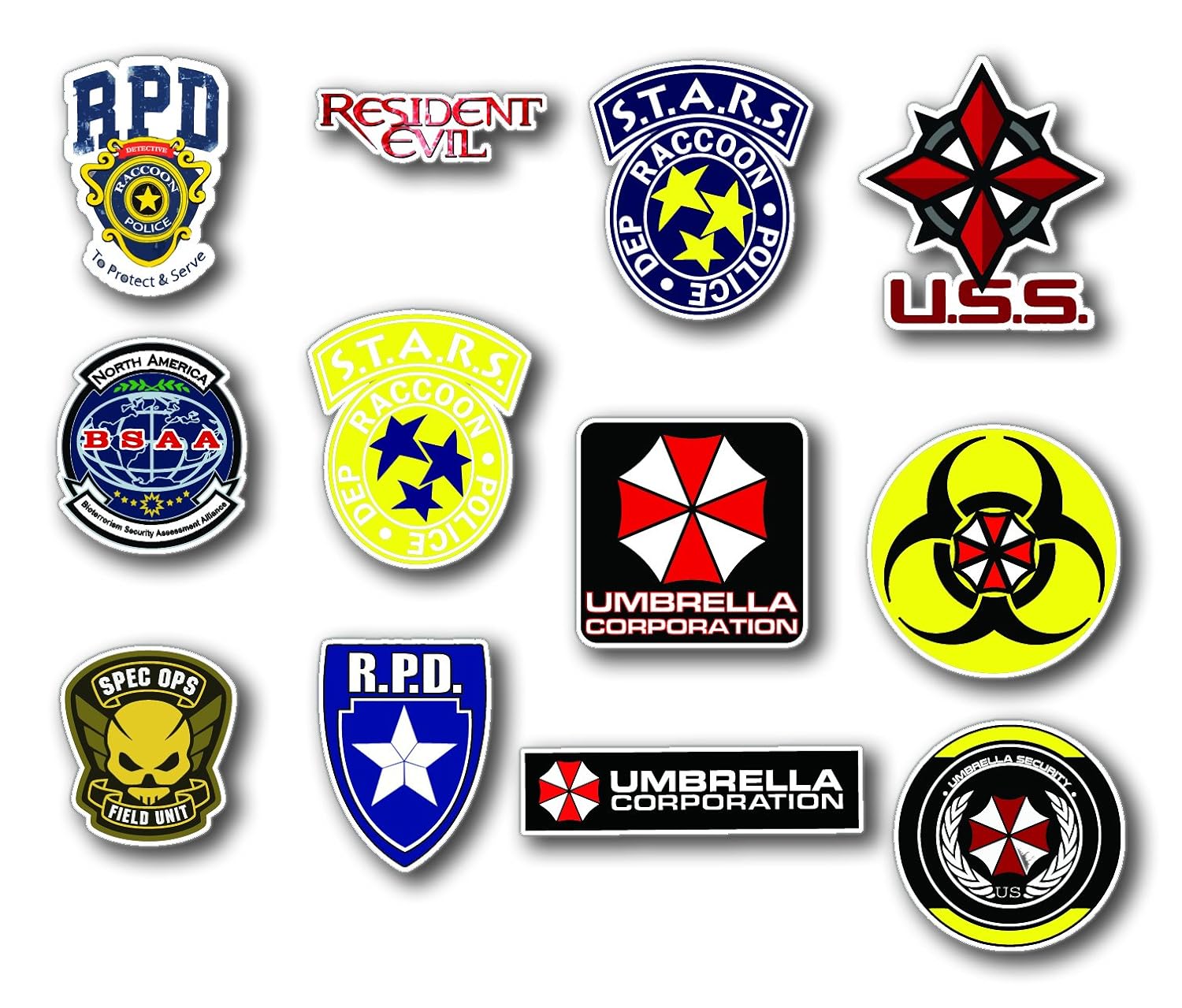 STICKERZZZ!!! Umbrella Corporation Resident Evil - Set of 12 Stickers ...