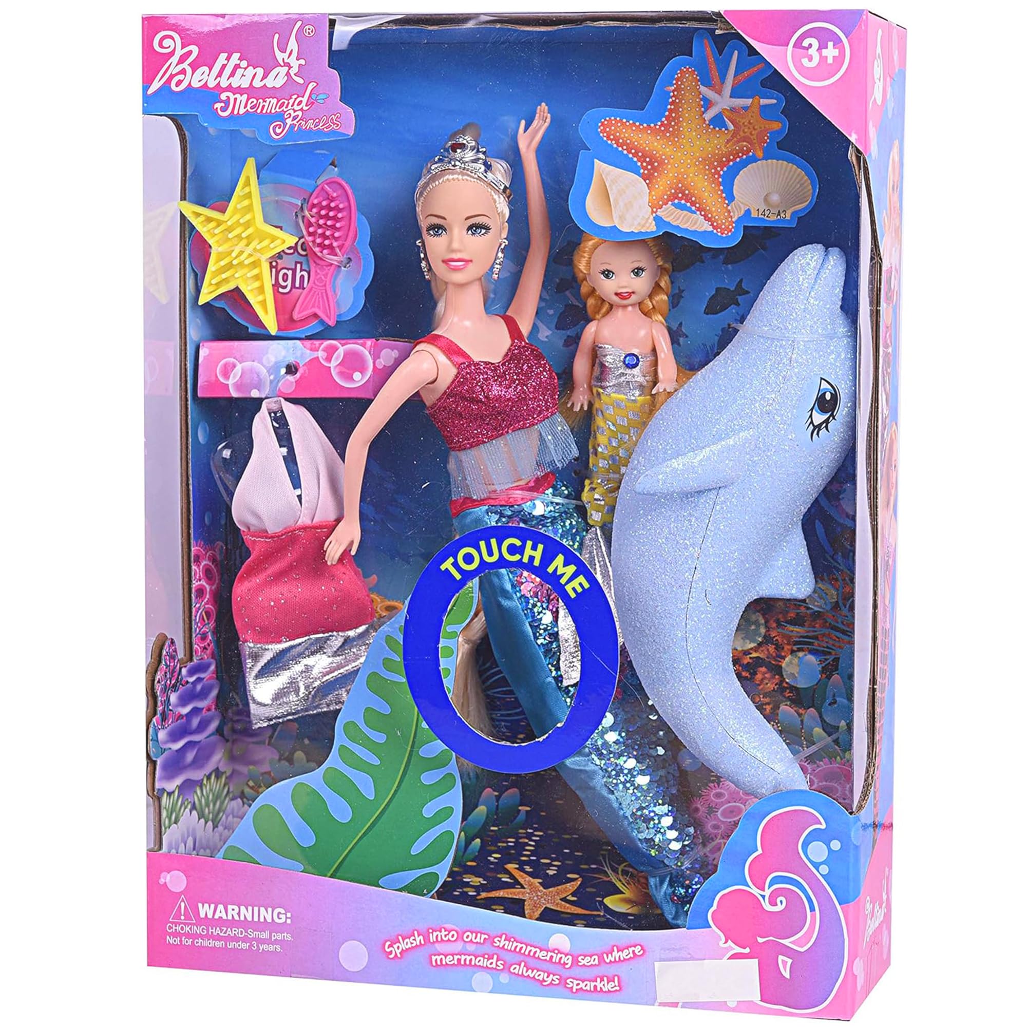 Yellow River Mermaid Princess Doll Playset, Color Changing Mermaid Tail ...