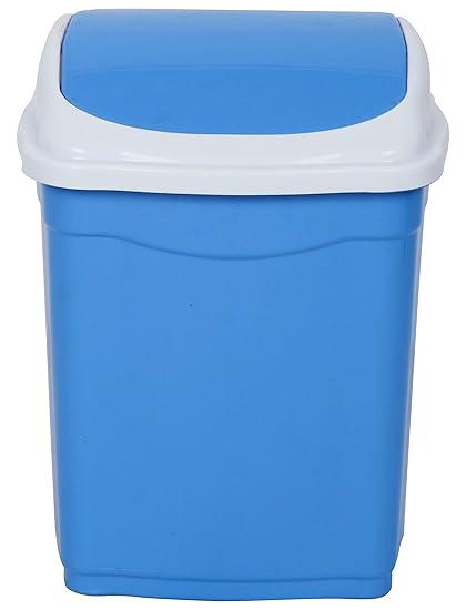 ARISTO Plastic Swing Lid Small Dustbin, 28 L (Standard Size, Blue ...