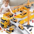 Amazon.com: Kids Construction Toys, Construction Truck Toys Set w/Crane ...