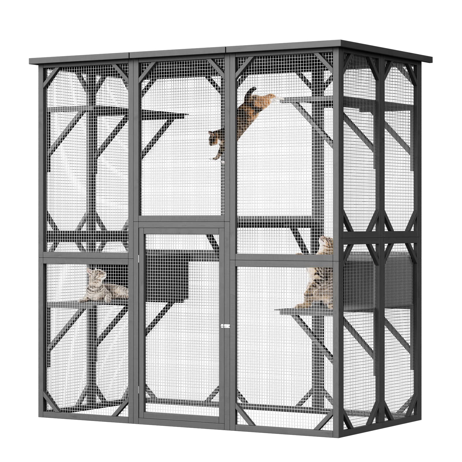 Mua Lovinouse 71 Inch Large Outdoor Cat House, Weatherproof Wooden Cats ...
