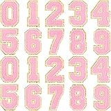 Amazon.com: 20 Pieces Numbers Iron On Patches 3.15 Inch Chenille ...