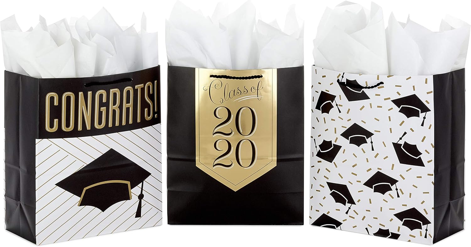 Amazon.com: Hallmark 13" Large Graduation Gift Bags Assortment with ...