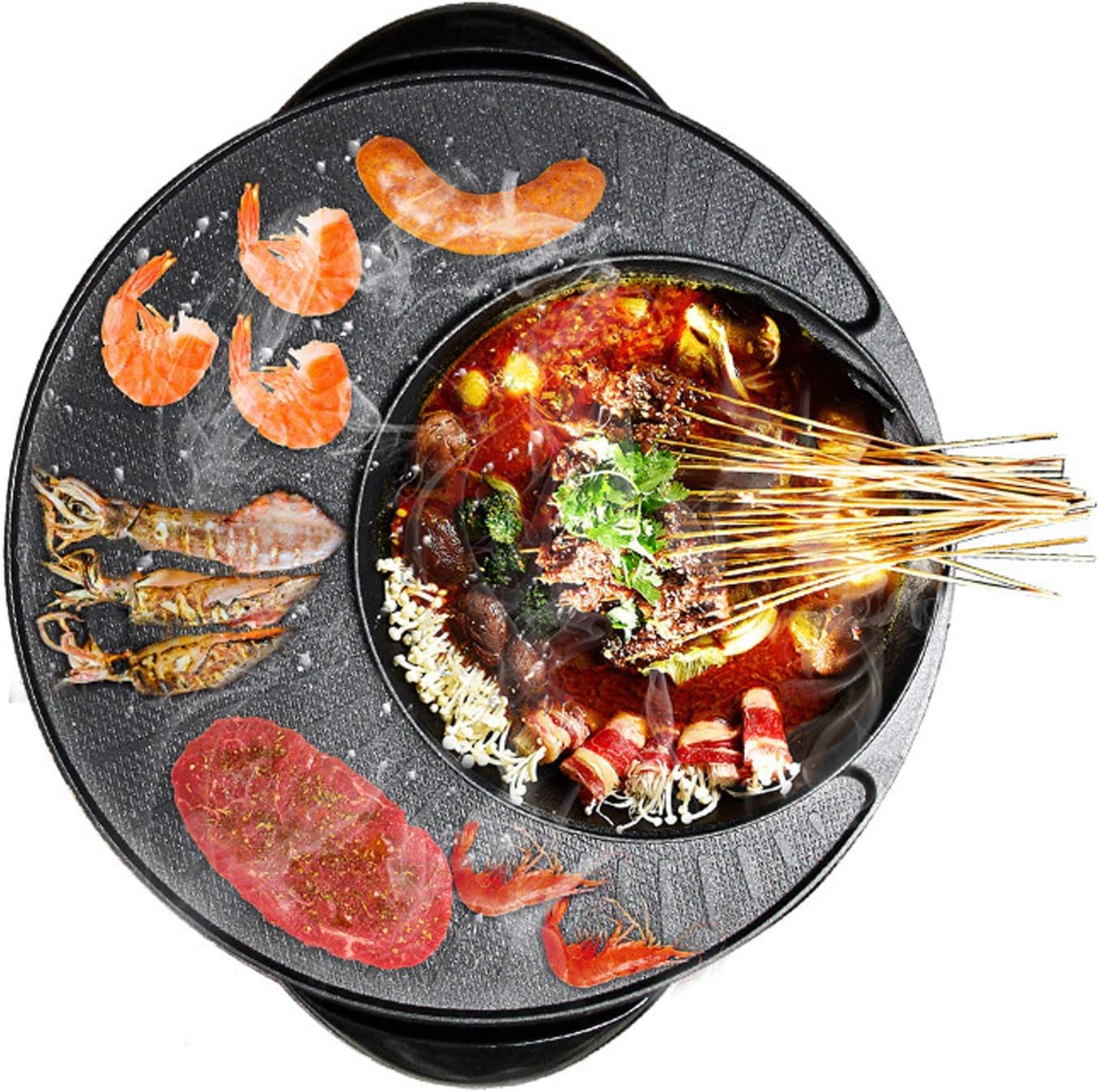 Review Electric Barbecue Pot, Portable Barbecue Grill, with Glass Lid ...