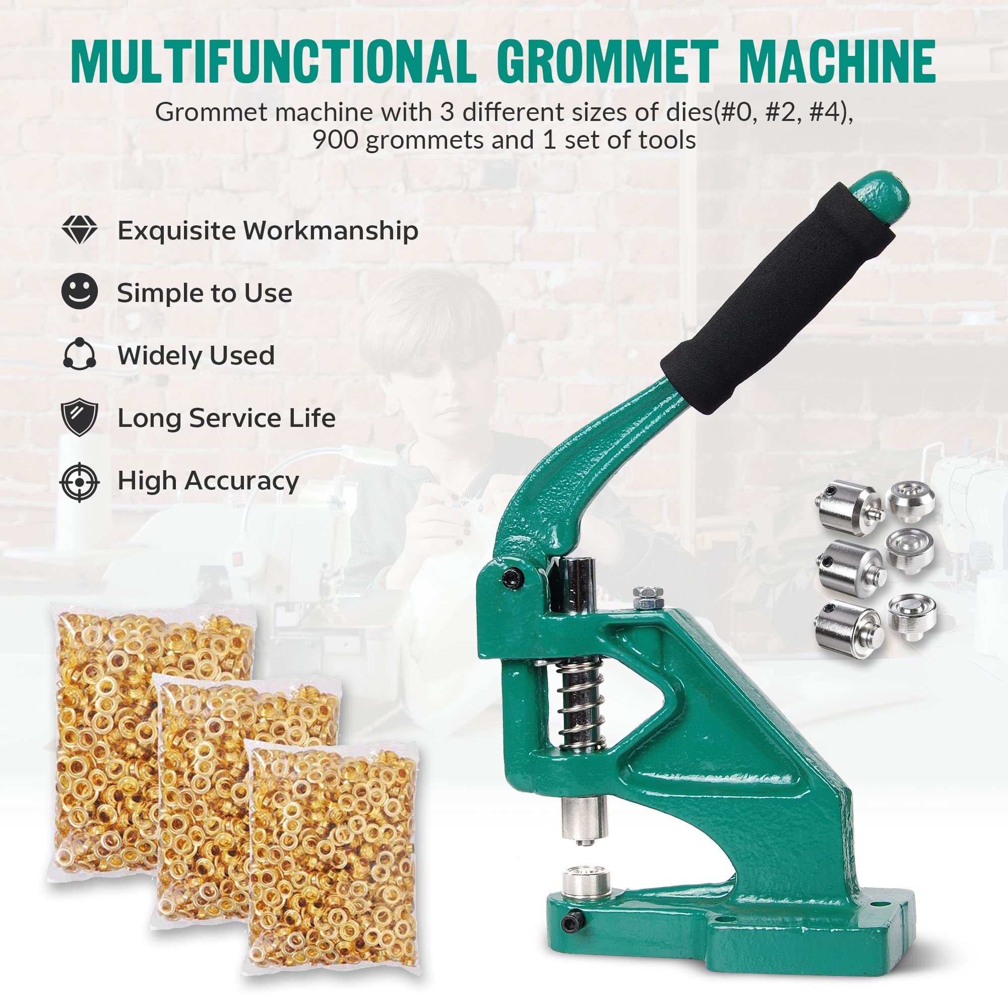 Mua Yescom 14lb Heavy Duty #0/#2/#4 Die Hand Rivet Press Grommet ...
