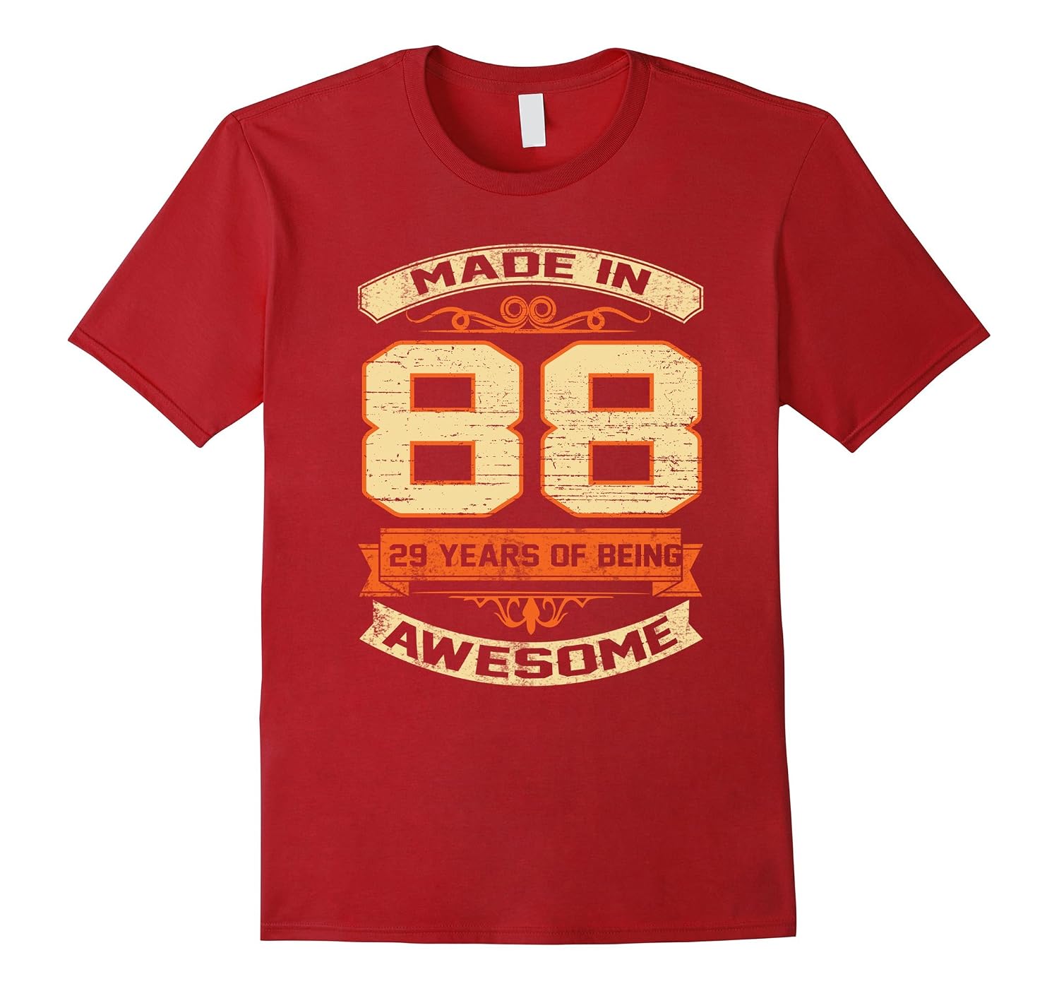 29 Years Old 29th Birthday Gift T Shirt Made In 1988 88 