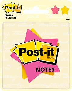 Amazon.com: Post-it Notes, Star Shape, Yellow and Pink with pattern, 2 ...