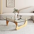 Amazon.com: Triangle Glass Coffee Table-Mid-Century Modern End Table ...