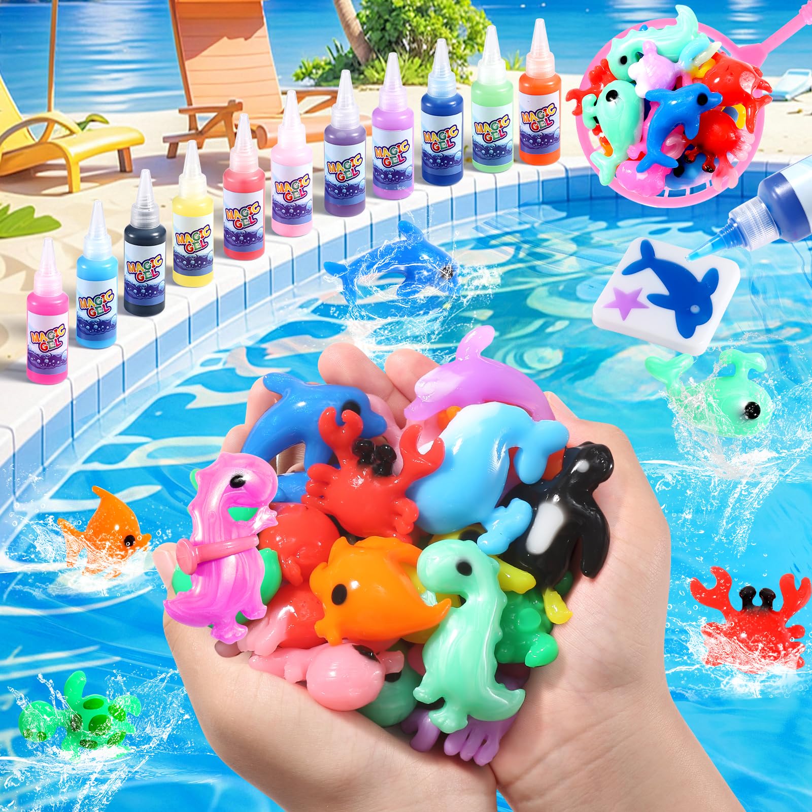 ZDTHNSIAT Magic Water Elf FishingToy Kit, Aqua Fairy Water Gel Kit with ...