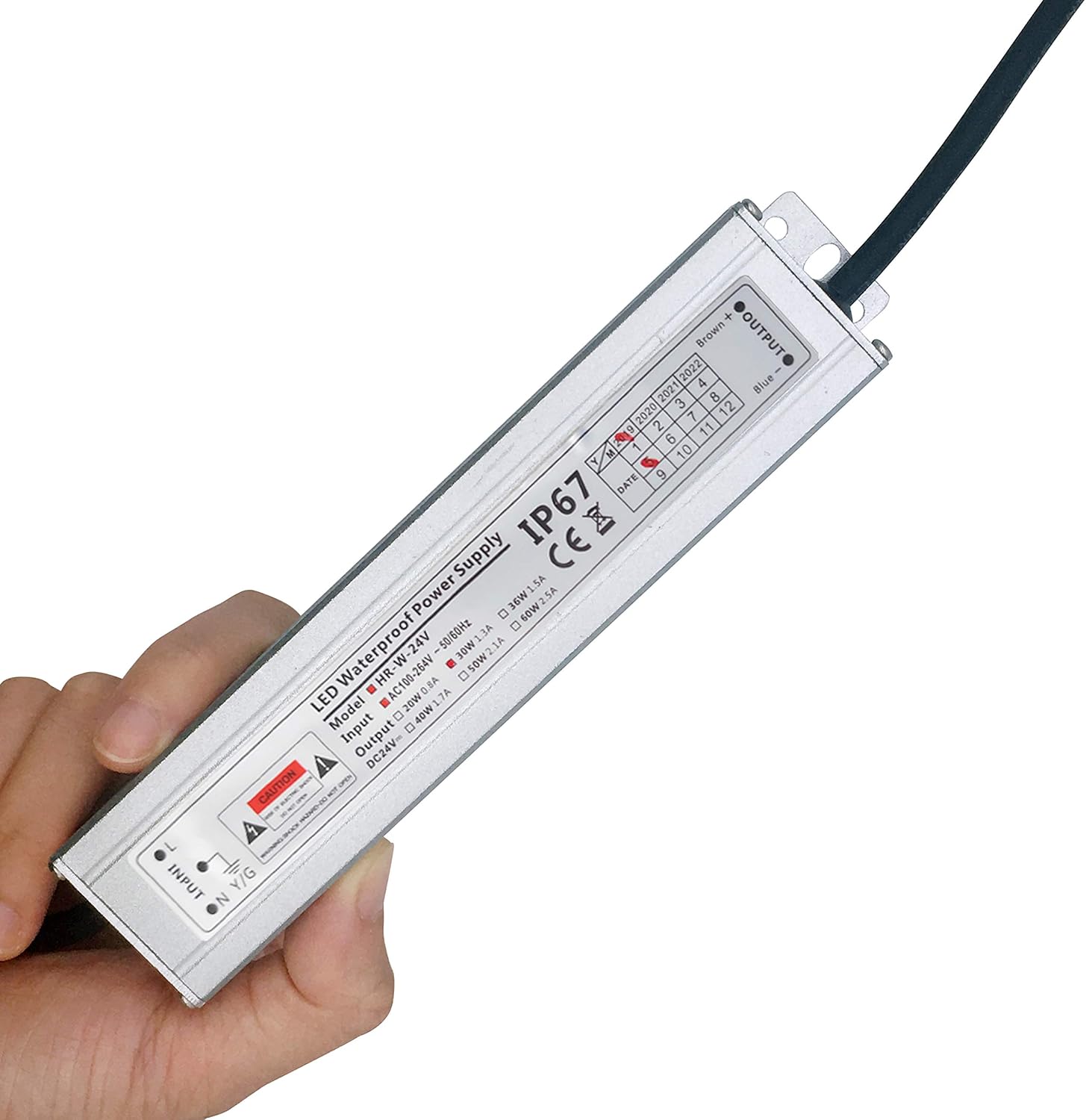 VARICART IP67 24V 1.25A 30W Waterproof LED Driver, Ultra Slim Universal Regulated AC DC ...