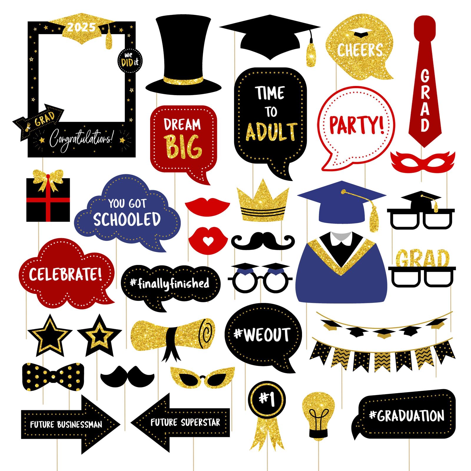 Graduation Photo Booth Props 2025 Graduation Decorations Class of 2025 ...