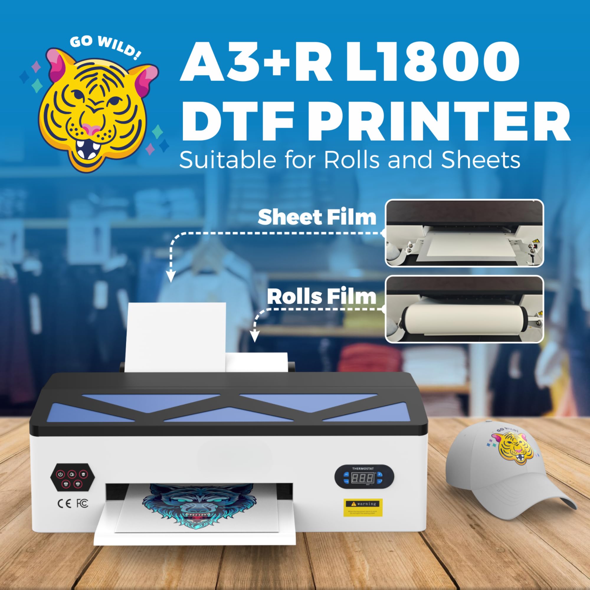 Godora A3 DTF Printer & Oven,Professional DTF Printer Image Transfer- High Precision Heat ...