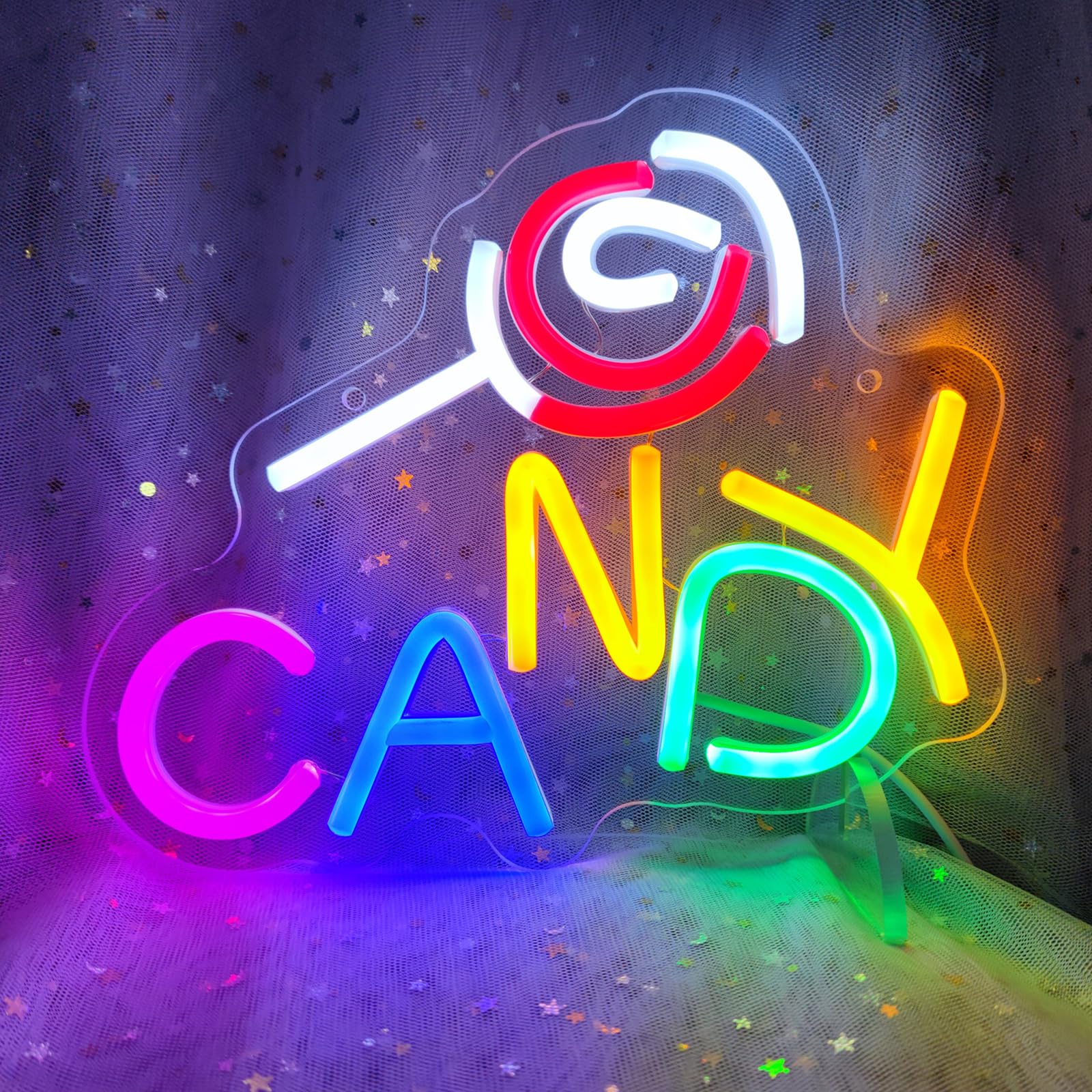 Candy Neon Sign Candy Bar Signs Candy Shop Neon Candy Sign Cherry Neon ...