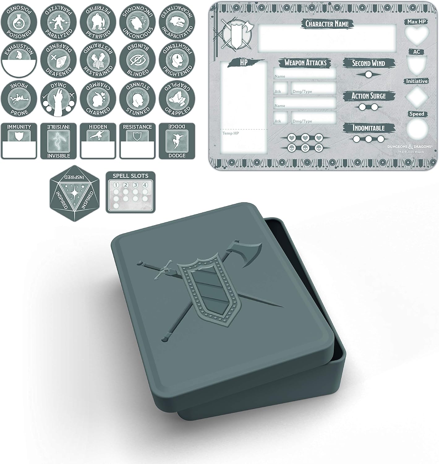 Gale Force Nine GF9-72509 Dungeons & Dragons-Fighter Token Set, Multi ...