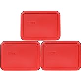 Amazon.com: Pyrex 7210-PC 3-Cup Red Food Storage Replacement Lid (4 ...