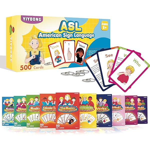 Birthday Gifts For Students American Sign Language Flash Cards - 160 ...