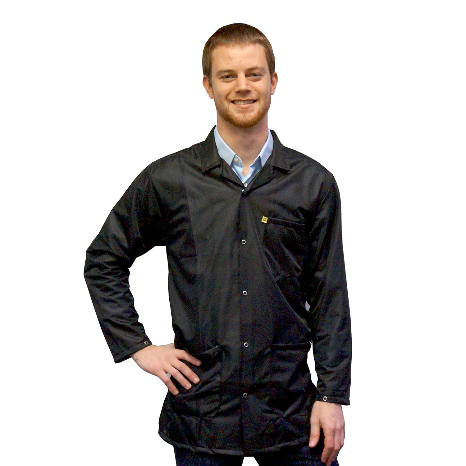 StaticTek 9010 Black Fabric ESD Safe Snap Cuffs Collar Jacket-Certified ...