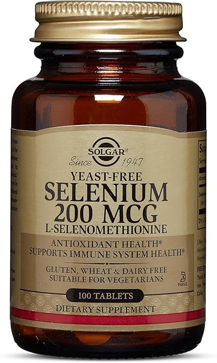 Solgar Selenio (Sin levadura) Comprimidos de 200 µg - Envase de 100 ...