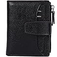 Amazon.com: AINIMOER Women's RFID Blocking Leather Small Compact Bi ...