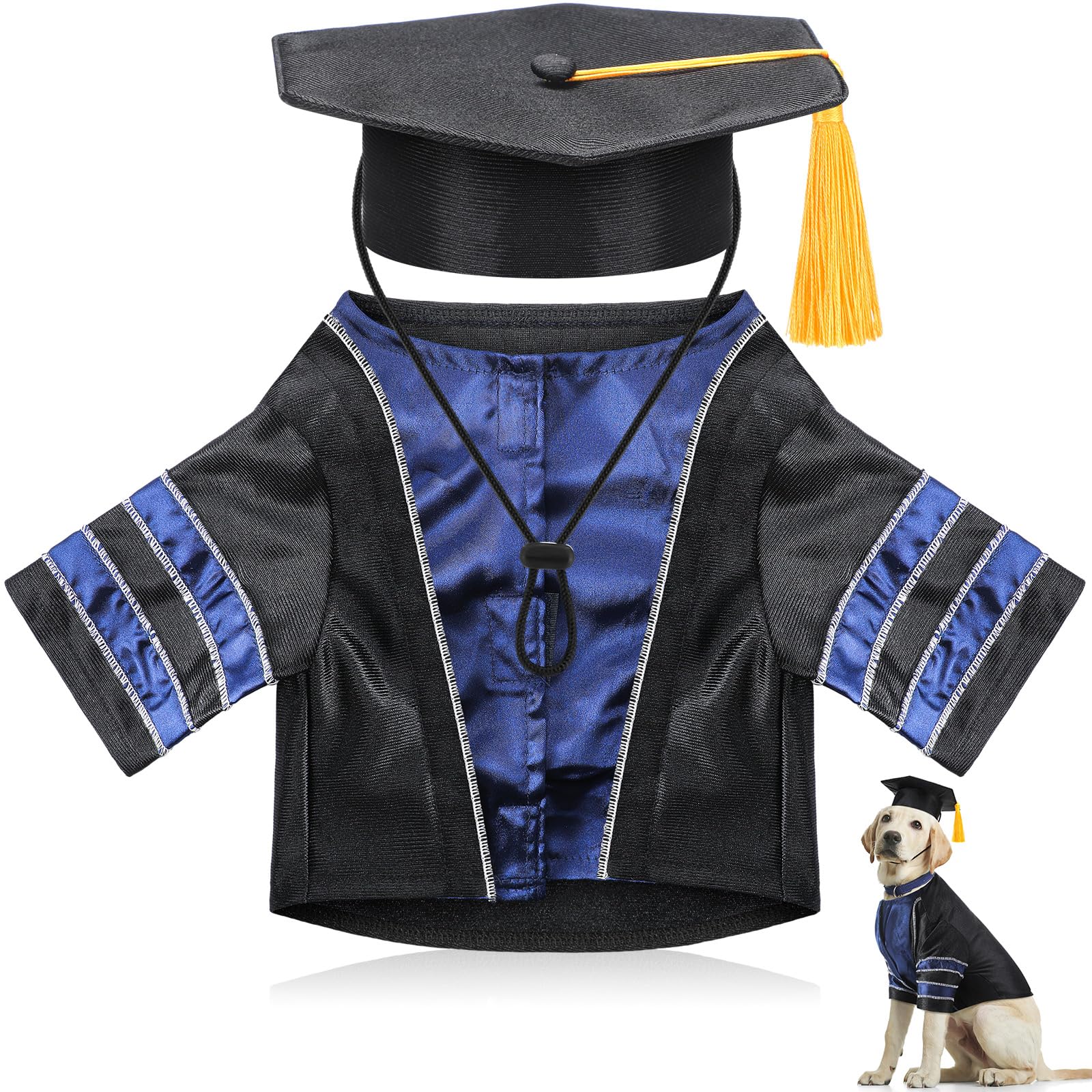 Geyoga Dog Cat Graduation Cap and Gown Set 2025 Washable Small Dog ...