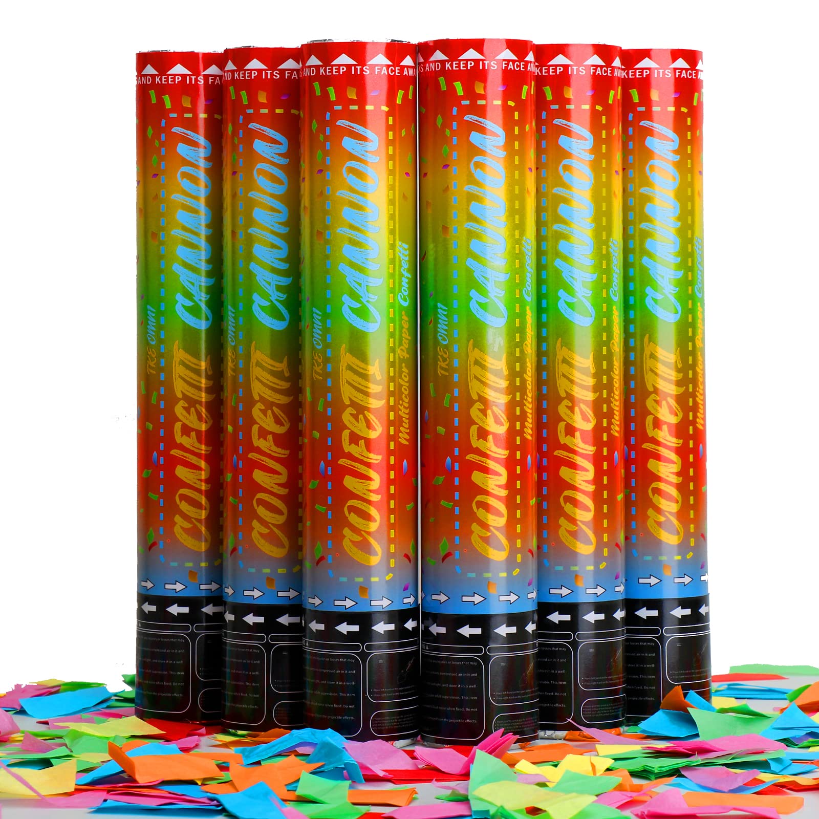 Mua TKE OMNI 12 Inch Confetti Cannons (6 Pack) - Multicolor Biodegradable Confetti Poppers - Air ...