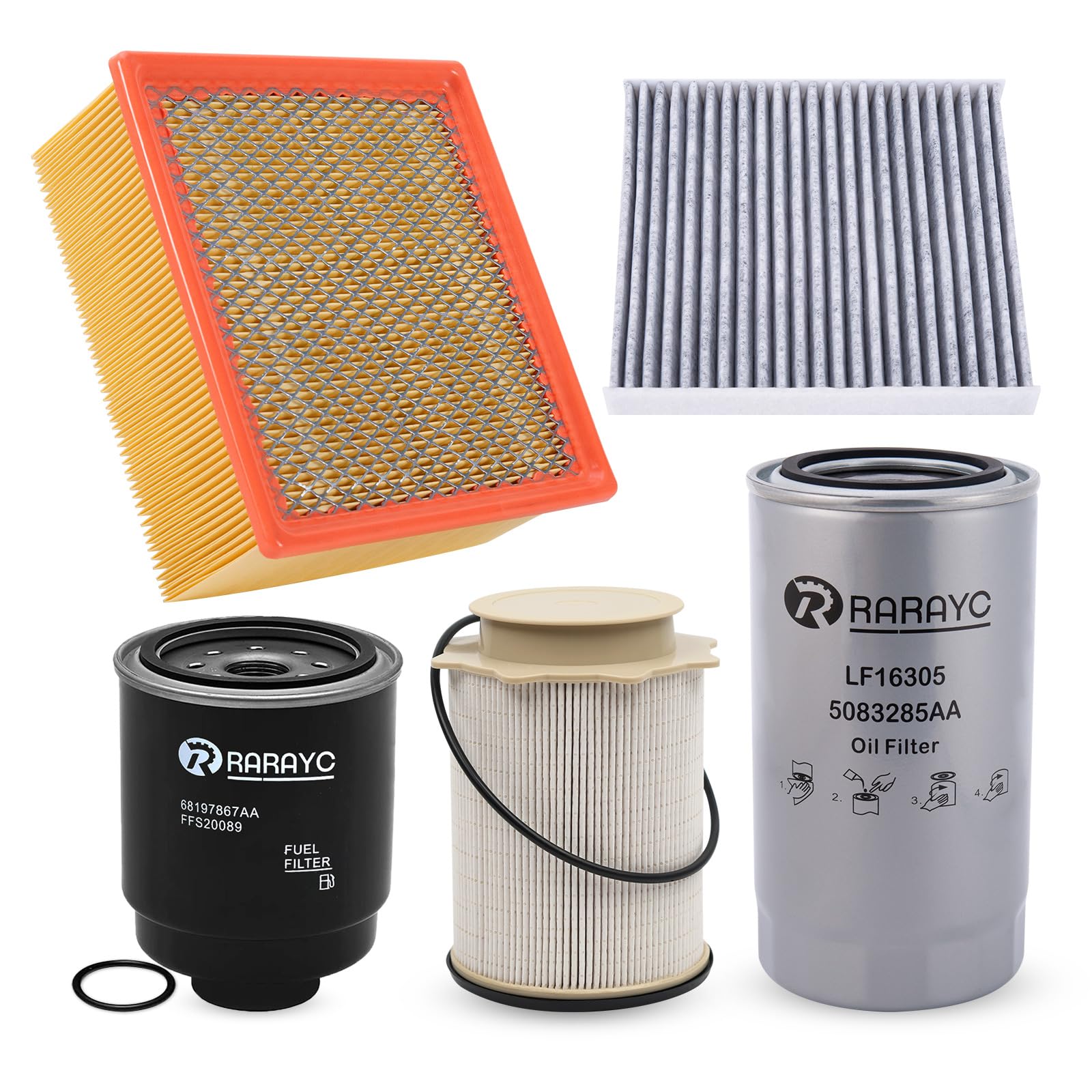 RARAYC 6.7L Cummins Fuel Filter Kit | Replacement for 2013-2018 Dodge ...