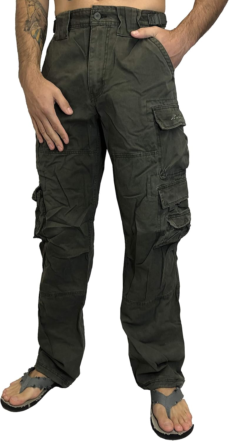 JET LAG 007 Cargo Trousers Olive: Amazon.co.uk: Clothing