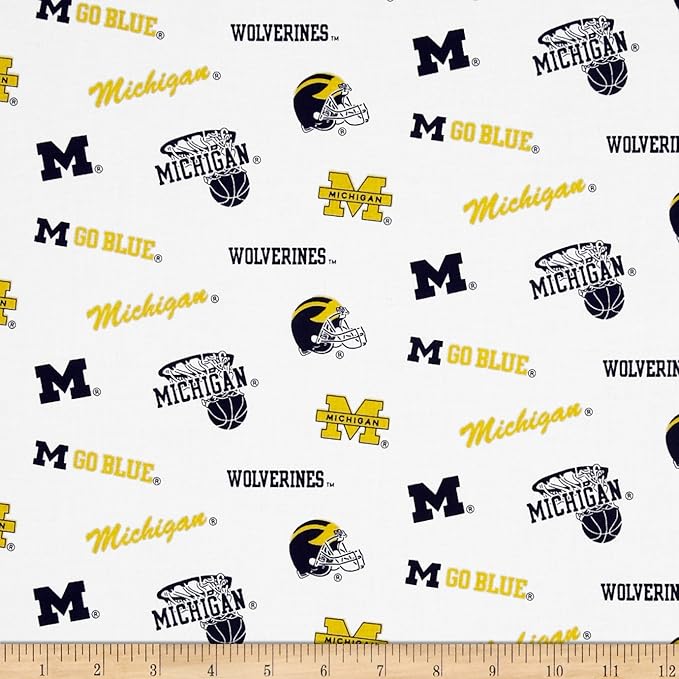 Sykel Enterprises Collegiate Cotton Broadcloth University of Michigan ...