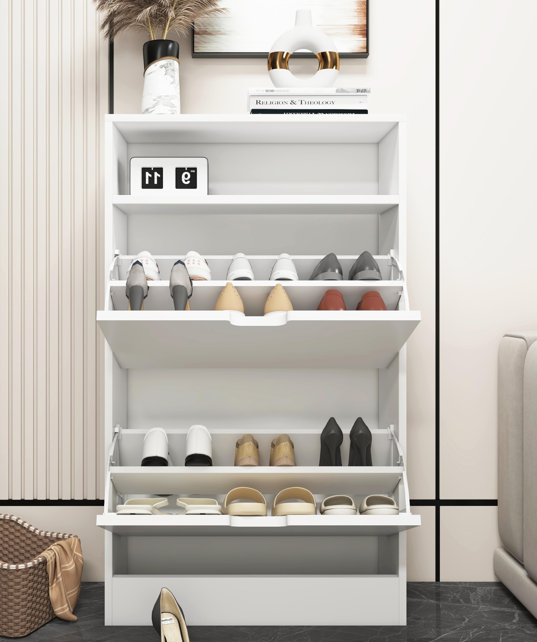 Mua KUMIUNION Shoe Storage Cabinet with 2 Flip Drawers, Slim ...