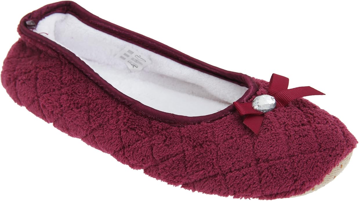 Chaussons style ballerines - Femme (38-39 EU) (Pourpre): Amazon.fr ...
