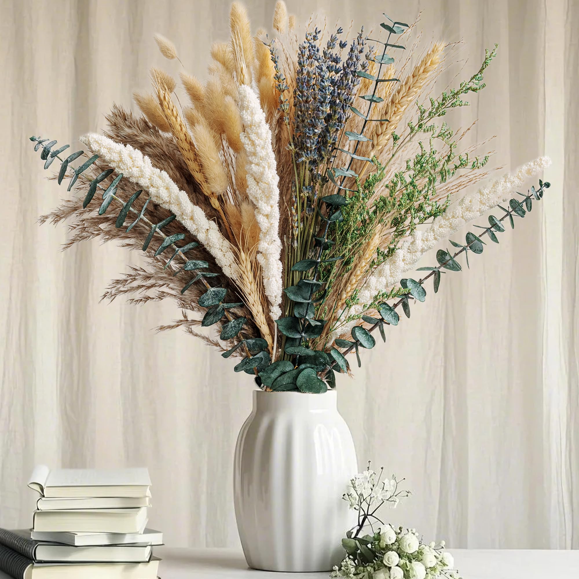 Boho Dried Flower Bouquet – Pampas Grass Bouquet with Lavender ...