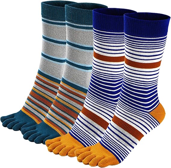 Calzini con Dita Separate Uomo Calze Sportivi Cotone Moda Colorati per ...