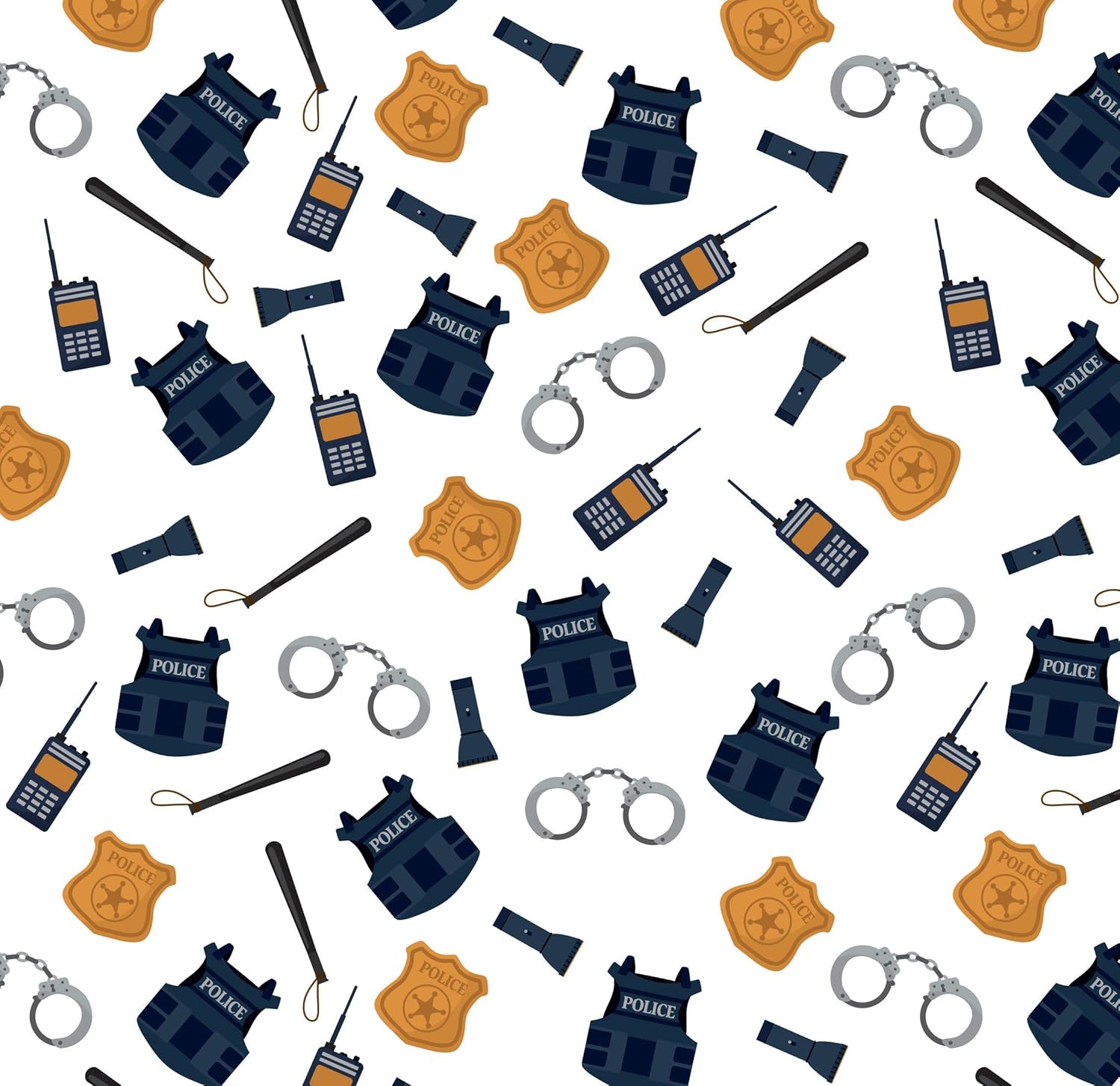 Amazon.com: Police Wrapping Paper Birthday Gift Wrap - Folded Flat 30 x ...