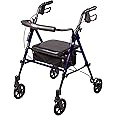 Carex Step 'N Rest Aluminum Rollator Walker With Seat - Rolling Walker ...