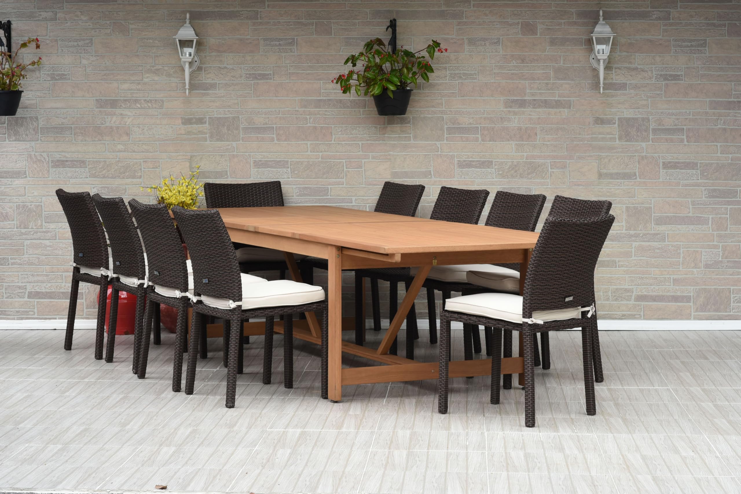 Amazonia Jefferson Patio Extendable Dining Table | Ideal for Outdoors ...