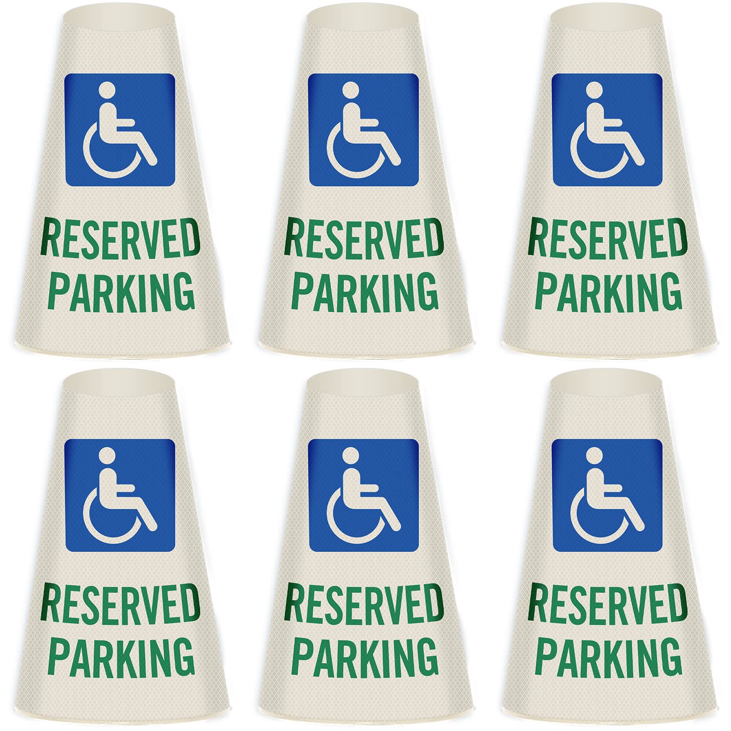 SmartSign 6-Pack "Reserved Parking" Reflective Cone Message Sleeve ...