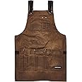 Angry Beaver Waxed Canvas Work Shop Apron For Men, Wood Workers Apron, Adjustable Construction ...