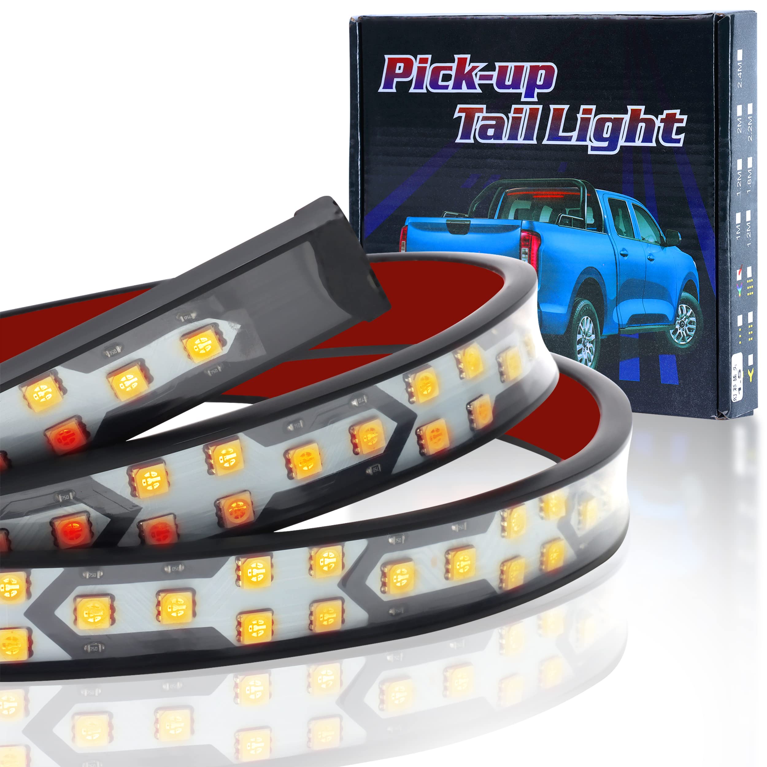 Tailgate Light Bar 60'',5 Functions Car Led Strip Lights with Running ...