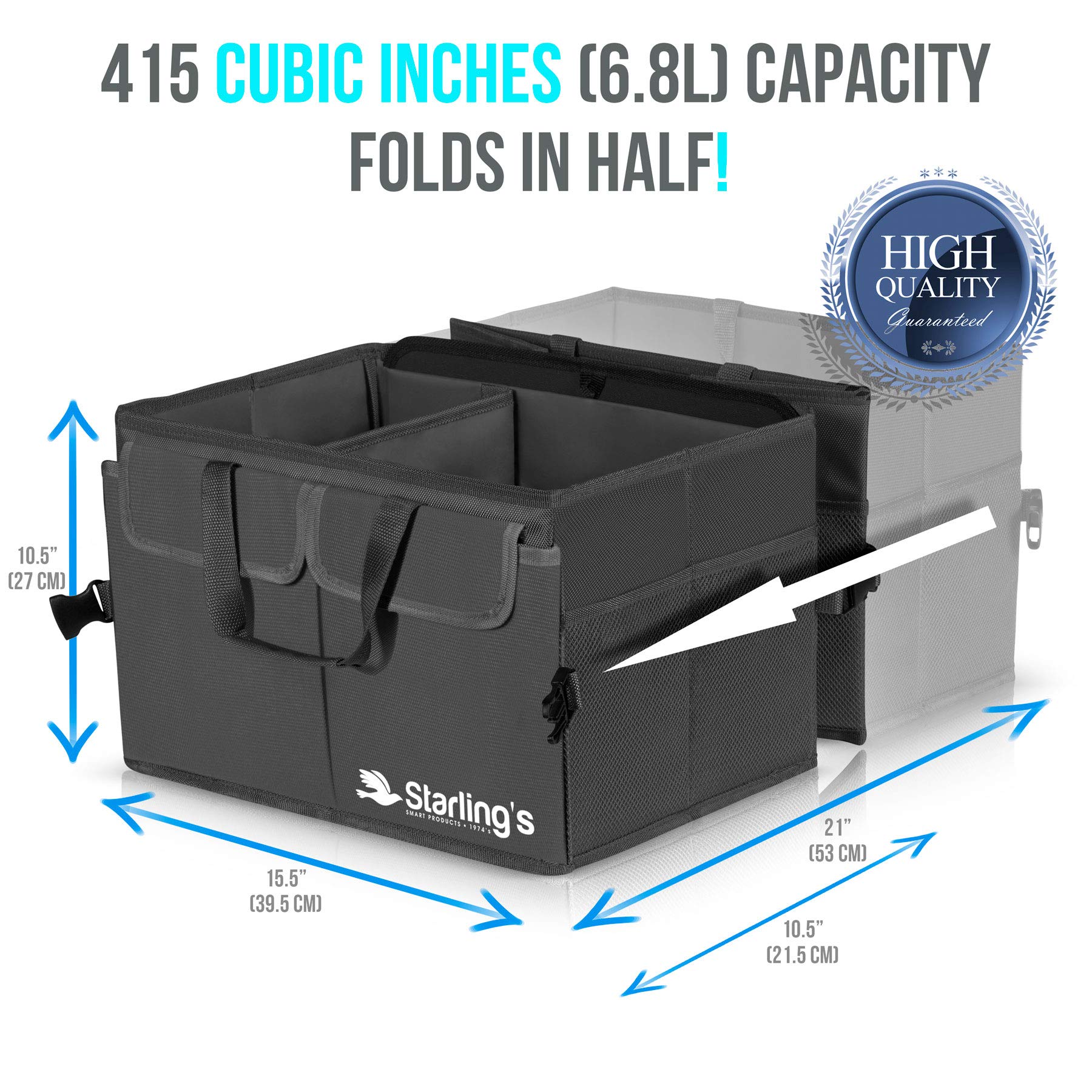 Starling's Car Trunk Organizer - Super Strong, Foldable Storage Cargo ...