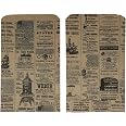 Amazon.com: 100 6x9 Newspaper print Paper Kraft Bags,Vintage style ...