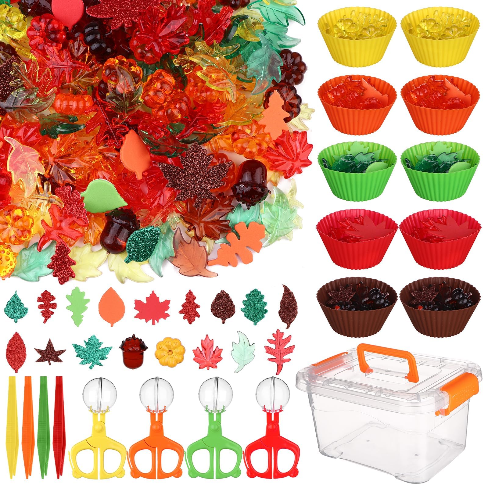 484PCS Fall Sensory Bin Filler Fall Sensory Bin Items Fine Motor Toys ...