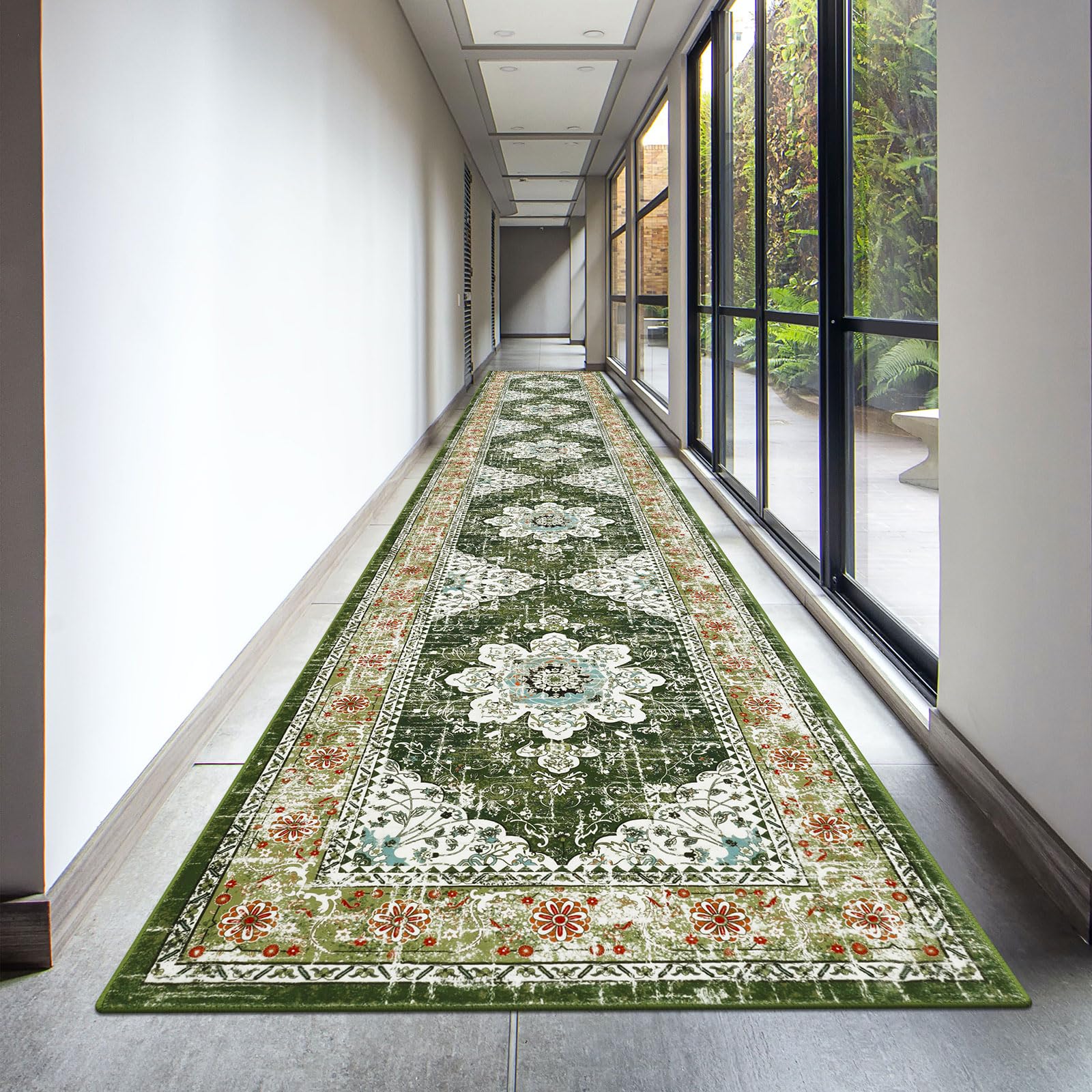 Ileading Vintage Runner Rug for Hallway 2.6x14FT, Machine Washable ...