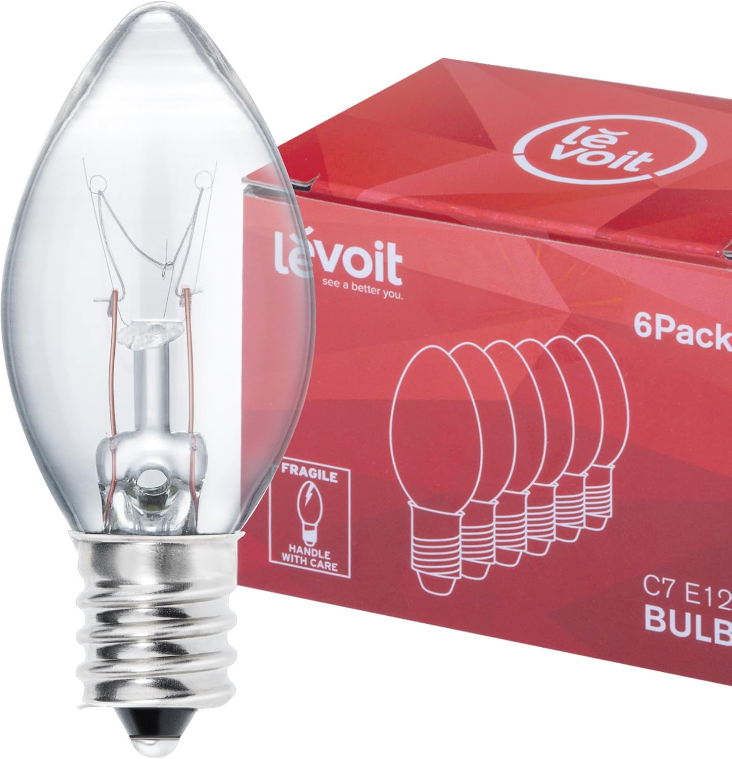 Levoit 15Watt Himalayan Salt Lamp Bulbs, 6 Pack-E12 Socket Incandescent ...