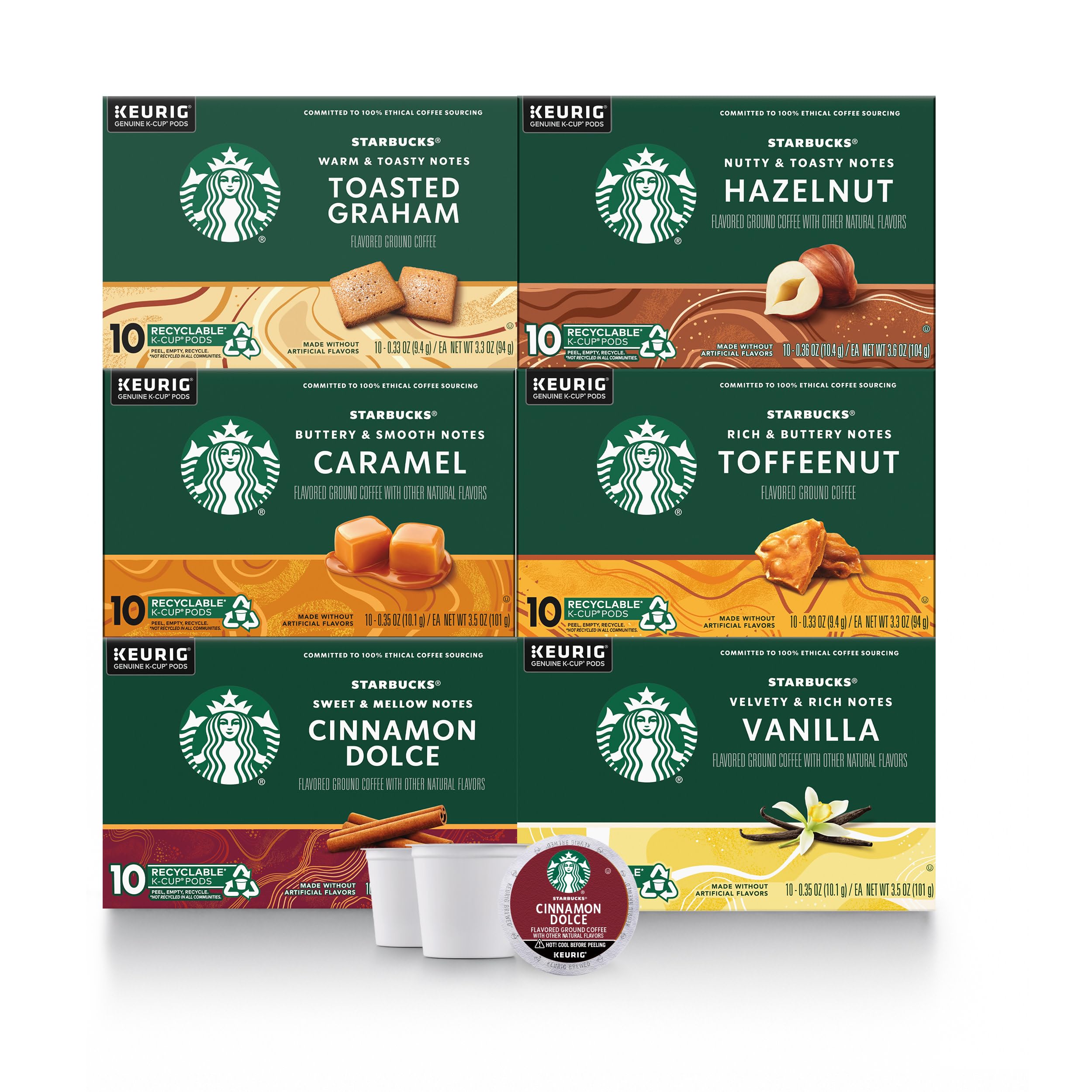 Starbucks K-Cup Coffee Pods—Flavored Coffee—Variety Pack for Keurig ...