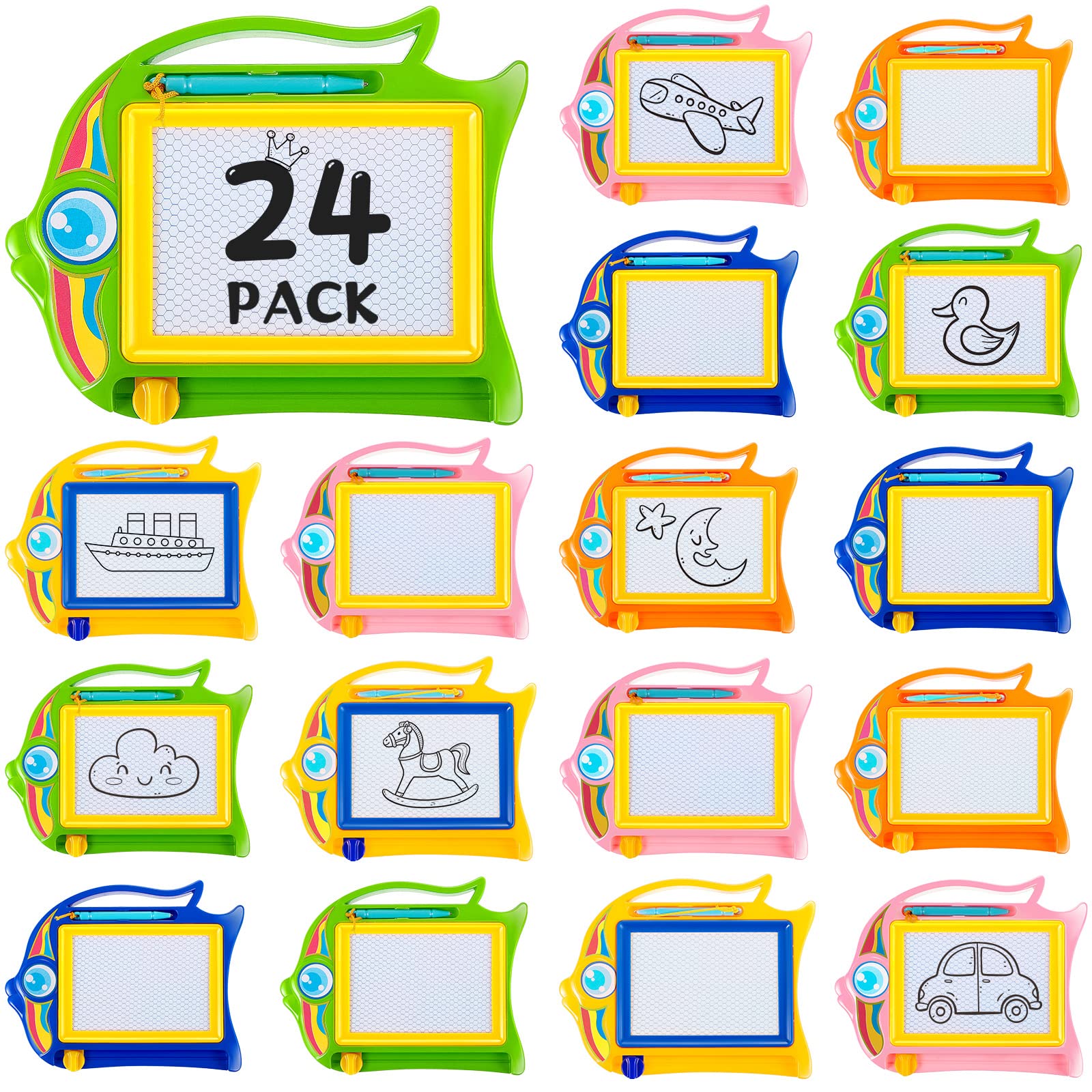 24 Pcs Mini Erasable Doodle Board Small Magnetic Drawing Board Kids ...