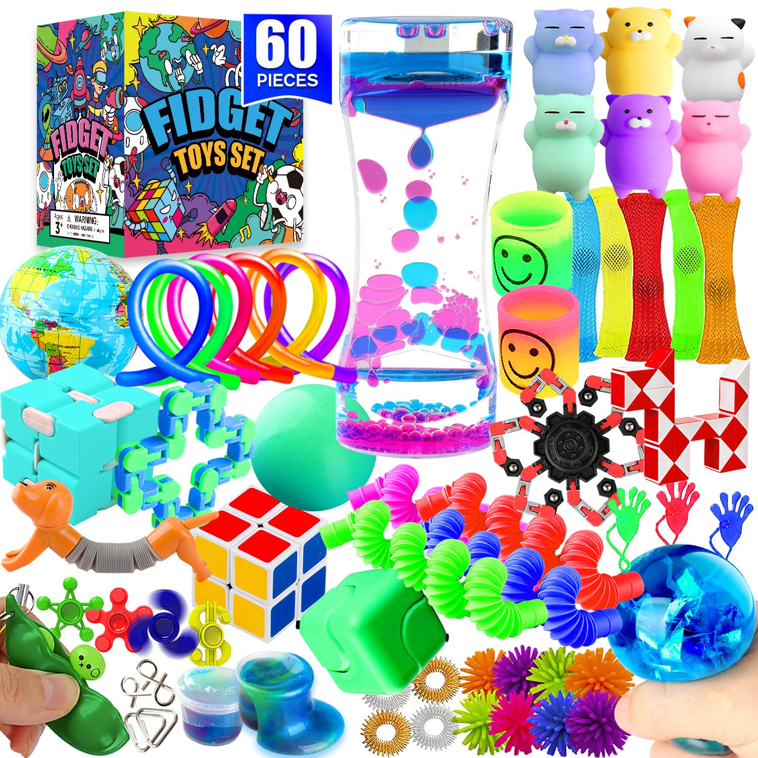 Mua 60 Pack Sensory Fidget Toys Set, Party Favor Toy Assortment, Birthday Gifts Toys, School ...
