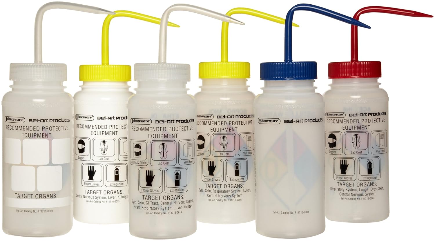 Bel-Art Scienceware 117160050 6 Piece Low Density Polyethylene 500mL 4 ...