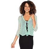 Back From Bali Womens Lightweight Knit Cardigan Shrug Lite Sheer Aqua ...